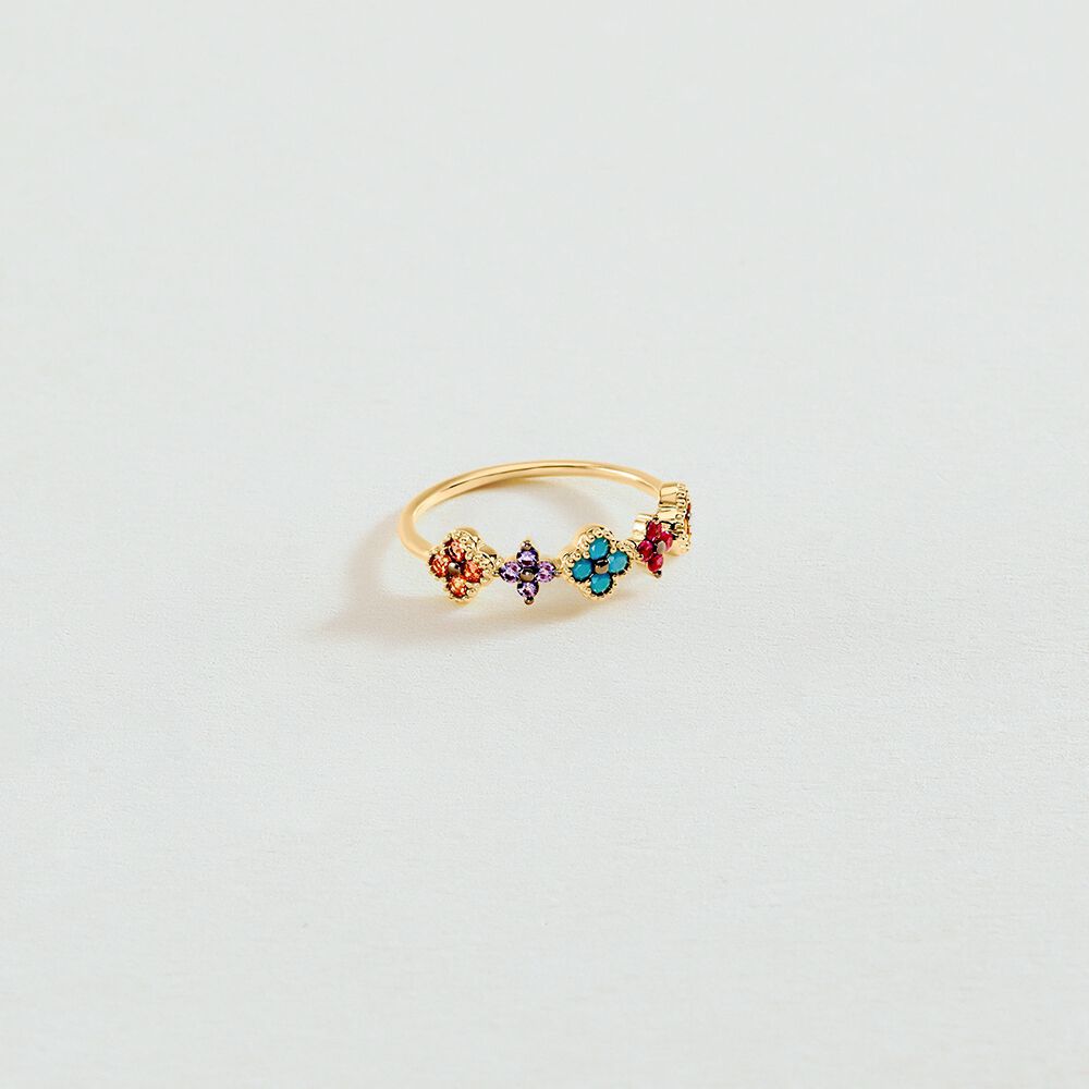 Thin ring BELOVED - Multicolor / Gold 02290045-256-52 | Agatha